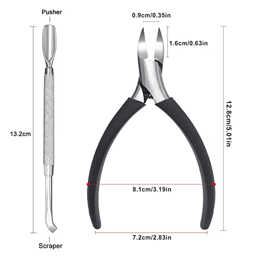 SGNekoo Toenail Clippers for Thick Nails Podiatrist Toe Nail Cutter Ingrown Nipper Easy Control Non-Slip Handle for Man Women Adult Seniors Stainless Steel Manicure Pedicure Tools(GJ131P6)