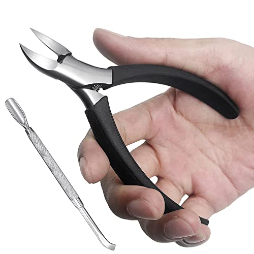 SGNekoo Toenail Clippers for Thick Nails Podiatrist Toe Nail Cutter Ingrown Nipper Easy Control Non-Slip Handle for Man Women Adult Seniors Stainless Steel Manicure Pedicure Tools(GJ131P6)