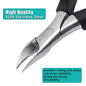 SGNekoo Toenail Clippers for Thick Nails Podiatrist Toe Nail Cutter Ingrown Nipper Easy Control Non-Slip Handle for Man Women Adult Seniors Stainless Steel Manicure Pedicure Tools(GJ131P6)