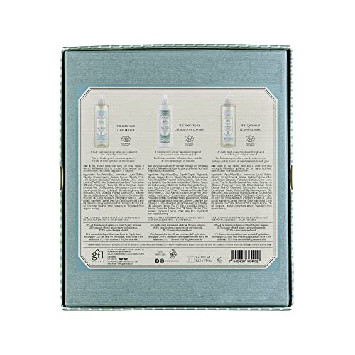 The Rerum Natura Body Necessities Gift Kit Made with Organic Certified Products - Great Gift Idea - Made In Italy (Contains Body Wash, Liquid Soap, Hand & Body Lotion)