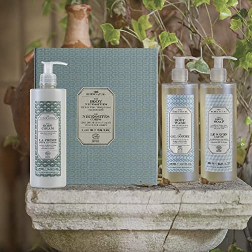 The Rerum Natura Body Necessities Gift Kit Made with Organic Certified Products - Great Gift Idea - Made In Italy (Contains Body Wash, Liquid Soap, Hand & Body Lotion)