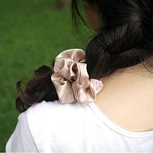 Scrunchies Hair Ties Satin Silk Accessories for Women - Elastic Cute Soft No Damage Big Scrunchie No Crease Stretchy Hair Girls Ponytail Holders Hair Ties For Thick Curl Hair Bracelet Hair Tie