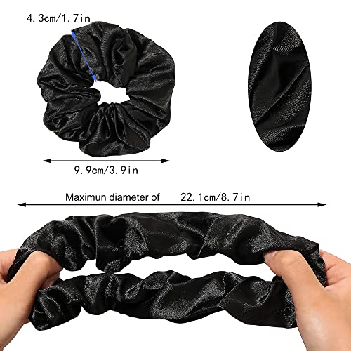 Scrunchies Hair Ties Satin Silk Accessories for Women - Elastic Cute Soft No Damage Big Scrunchie No Crease Stretchy Hair Girls Ponytail Holders Hair Ties For Thick Curl Hair Bracelet Hair Tie