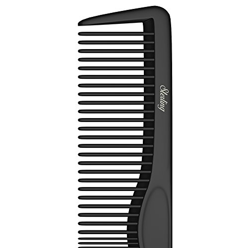 Small Pocket Combs | 2 Pack | Professional 5 Inch Black Carbon Fiber Hair Comb | Fine And Wide Tooth Travel Comb Set | Anti Static Chemical and Heat Resistant | Mens Beard And Styling Haircomb | Ba