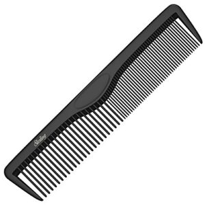 Small Pocket Combs | 2 Pack | Professional 5 Inch Black Carbon Fiber Hair Comb | Fine And Wide Tooth Travel Comb Set | Anti Static Chemical and Heat Resistant | Mens Beard And Styling Haircomb | Ba