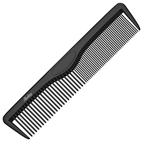 Small Pocket Combs | 2 Pack | Professional 5 Inch Black Carbon Fiber Hair Comb | Fine And Wide Tooth Travel Comb Set | Anti Static Chemical and Heat Resistant | Mens Beard And Styling Haircomb | Ba