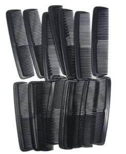 pocket combs hair care pack of 15 combs – unbreakable, black, one size