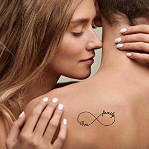 Dopetattoo 6 Sheets Temporary Tattoos Infinity Symbols Tattoo Love Family Temporary Tattoo Neck Arm Chest for Women Men Adults 3.7 X 3.7 Inch