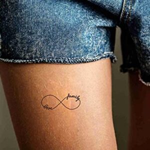 Dopetattoo 6 Sheets Temporary Tattoos Infinity Symbols Tattoo Love Family Temporary Tattoo Neck Arm Chest for Women Men Adults 3.7 X 3.7 Inch