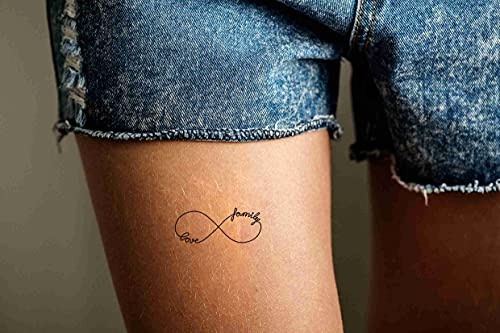 Dopetattoo 6 Sheets Temporary Tattoos Infinity Symbols Tattoo Love Family Temporary Tattoo Neck Arm Chest for Women Men Adults 3.7 X 3.7 Inch