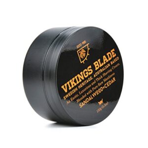 VIKINGS BLADE Luxury Shaving Cream, Sandalwood & Western Red Cedar, Silky Buttery Smooth, Surfactant Base. Refreshing, Clean, Close, FOAMING Shave Cream