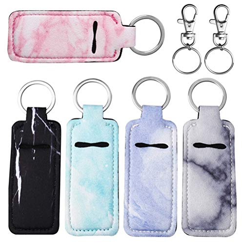 Pengxiaomei 5 Pcs Marble Chapsticks Holder Lip Balm Holder for Lipstick, Valentine's Day Small Gift for Women