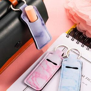 Pengxiaomei 5 Pcs Marble Chapsticks Holder Lip Balm Holder for Lipstick, Valentine's Day Small Gift for Women