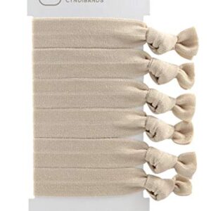 Cyndibands Match Your Hair Color Elastic Knotted Ribbon Ponytail Holders - 6 Count (Ash Blonde)