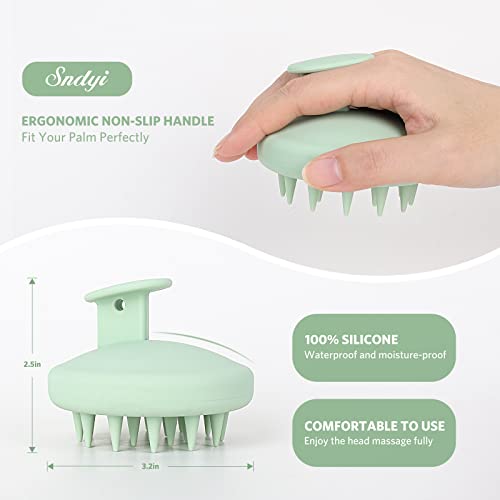 Sndyi 2Ps Silicone Scalp Massager Shampoo Brush, Hair Scrubber with Soft Silicone Bristles, Scalp Scrubber/Exfoliator for Dandruff Removal, Wet Dry Scalp Brush for Hair Growth & Scalp Care