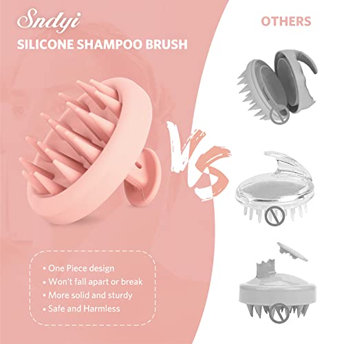 Sndyi 2Ps Silicone Scalp Massager Shampoo Brush, Hair Scrubber with Soft Silicone Bristles, Scalp Scrubber/Exfoliator for Dandruff Removal, Wet Dry Scalp Brush for Hair Growth & Scalp Care