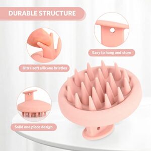 Sndyi 2Ps Silicone Scalp Massager Shampoo Brush, Hair Scrubber with Soft Silicone Bristles, Scalp Scrubber/Exfoliator for Dandruff Removal, Wet Dry Scalp Brush for Hair Growth & Scalp Care