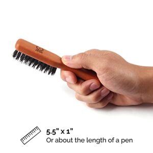 ZEUS Beard & Mustache Brush with Handle, Boar Bristle Brush for Untangling Beard Hairs – MADE IN GERMANY (SOFT BRISTLES) J92