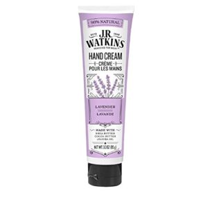 j.r. watkins natural moisturizing hand cream, hydrating hand moisturizer with shea butter, cocoa butter, and avocado oil, usa made and cruelty free, 3.3oz, lavender, single