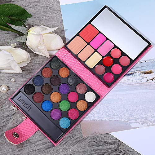 All in One Makeup Kit - 20 Eyeshadow, 6 Lip Glosses, 3 Blushers, 2 Powder, 1 Concealer, 1 Mirror, 1 Brush, Make Up Gift Set for Teen Girls, Beginners And Pros