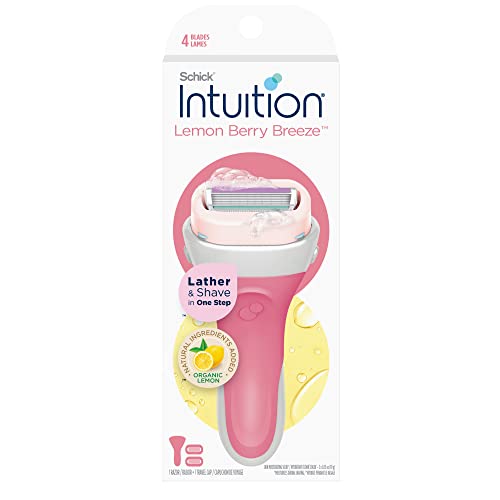 Schick Intuition Lemon Berry Breeze Razors for Women | 1 Razor & 2 Intuition Razor Blades Refill with Organic Lemon