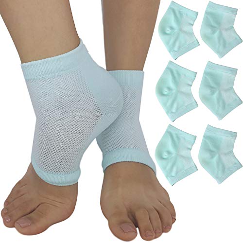 Moisturizing Socks for Cracked Heel Repair - Dry Heels Treatment for Rough Feet, Toeless Aloe Lotion Moisturizer Silicone Gel Lined Moisture Spa Heel Socks Pedicure Foot Care for Women Men Fits Most