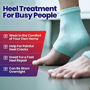 Moisturizing Socks for Cracked Heel Repair - Dry Heels Treatment for Rough Feet, Toeless Aloe Lotion Moisturizer Silicone Gel Lined Moisture Spa Heel Socks Pedicure Foot Care for Women Men Fits Most