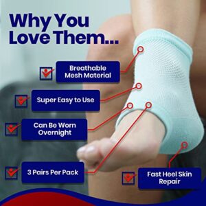 Moisturizing Socks for Cracked Heel Repair - Dry Heels Treatment for Rough Feet, Toeless Aloe Lotion Moisturizer Silicone Gel Lined Moisture Spa Heel Socks Pedicure Foot Care for Women Men Fits Most