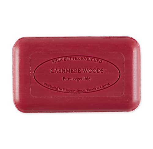 Pre de Provence Artisanal Soap Bar, Natural French Skincare, Enriched with Organic Shea Butter, Quad Milled for Rich, Smooth & Moisturizing Lather, Cashmere Woods, 5.3 Ounce