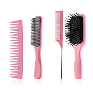 4pcs paddle hair brushes,women detangling hair comb set,suitable for kids girls long curly wet or dry hair,hairbrush for men short thick thin wavy hair