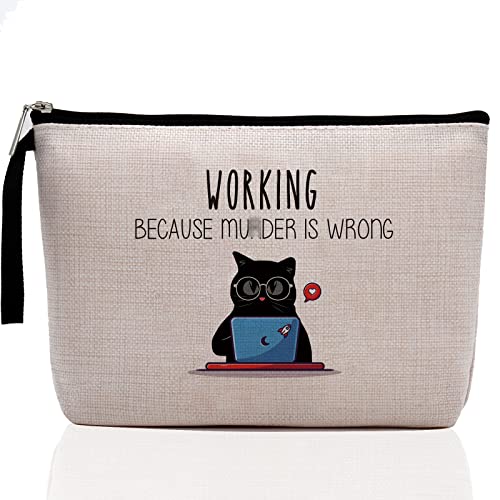 Employee Appreciation Gifts, Coworker Gifts for Women, Office Gifts for Women, Funny Office Gifts, Unique Humor Novelty Sarcasm Travel Makeup Bag for Women Girl Her Female Colleague Friends