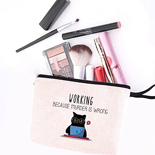 Employee Appreciation Gifts, Coworker Gifts for Women, Office Gifts for Women, Funny Office Gifts, Unique Humor Novelty Sarcasm Travel Makeup Bag for Women Girl Her Female Colleague Friends