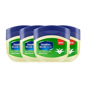 vaseline blueseal petroleum light hydrating jelly 3.4oz (100ml) with aloe fresh (pack of 4)