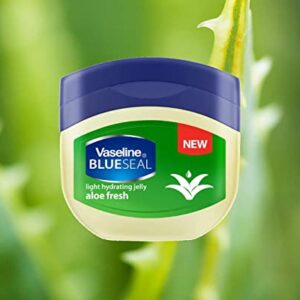 Vaseline BlueSeal Petroleum Light Hydrating Jelly 3.4oz (100ml) with Aloe Fresh (Pack of 4)