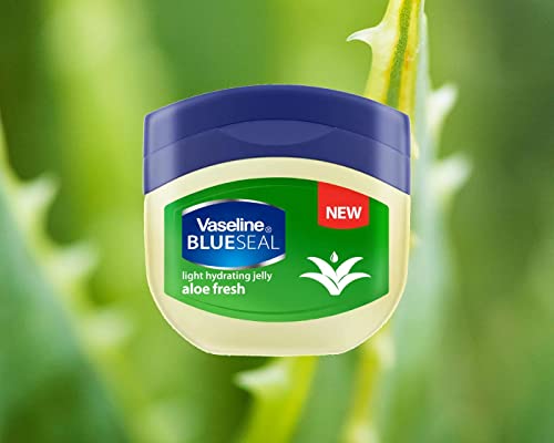 Vaseline BlueSeal Petroleum Light Hydrating Jelly 3.4oz (100ml) with Aloe Fresh (Pack of 4)