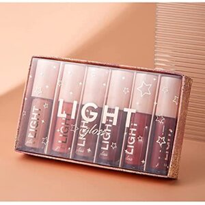 MAEPEOR Shiny Lipgloss Set 6PCS Smooth Moisturizing Lip Gloss Neutral Nude Nourishing Glossy Lipgloss (6PCS Set A)