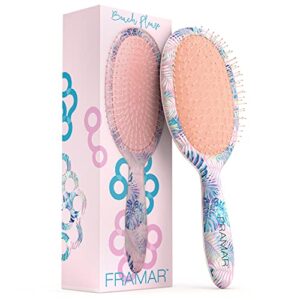 framar flowers wet detangler brush – brushes for hair, wet dry brush, hair detangler brushes, hairbrush for women, curly hair brush detangler, tangle brush, kids brushes for hair, kids hair brush