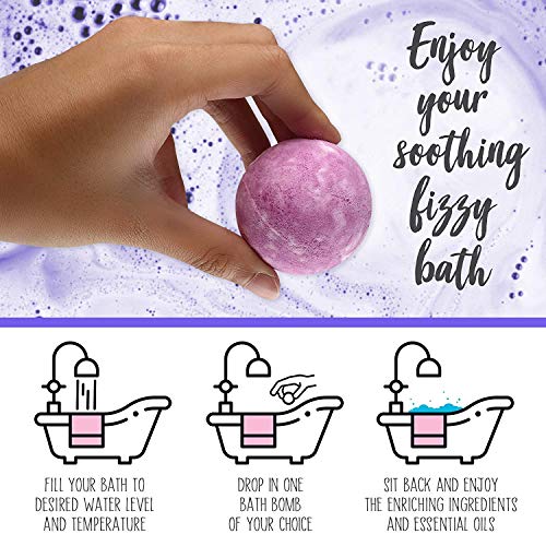 LotFancy Bath Bombs for Women, 12PCS Natural Bath Bombs Gift Set, Fizzy Spa Handmade Bubble Bath Bombs Bulk for Girls Kids Men, Rich in Essential Oil, Shea Butter, Christmas Valentines Gift