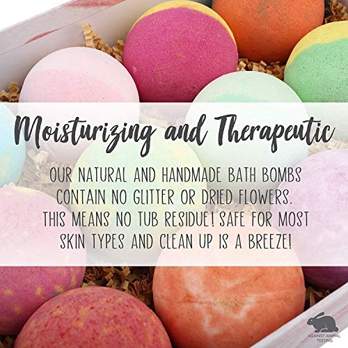 LotFancy Bath Bombs for Women, 12PCS Natural Bath Bombs Gift Set, Fizzy Spa Handmade Bubble Bath Bombs Bulk for Girls Kids Men, Rich in Essential Oil, Shea Butter, Christmas Valentines Gift