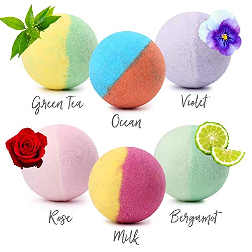 LotFancy Bath Bombs for Women, 12PCS Natural Bath Bombs Gift Set, Fizzy Spa Handmade Bubble Bath Bombs Bulk for Girls Kids Men, Rich in Essential Oil, Shea Butter, Christmas Valentines Gift