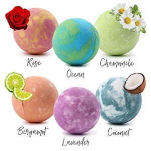 LotFancy Bath Bombs for Women, 12PCS Natural Bath Bombs Gift Set, Fizzy Spa Handmade Bubble Bath Bombs Bulk for Girls Kids Men, Rich in Essential Oil, Shea Butter, Christmas Valentines Gift