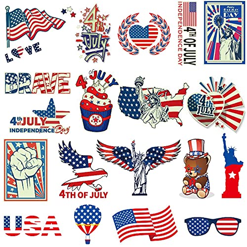 Ooopsiun 4th of July Temporary Tattoos - 11 Sheets Patriotic Temporary Tattoos American Flag Independence Day Tattoos