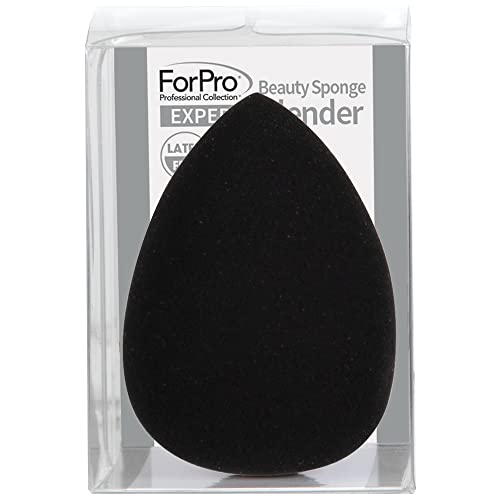 ForPro Expert Beauty Sponge Blender, Premium Makeup Sponge, Latex-Free, 100% Vegan & Cruelty-Free, Black