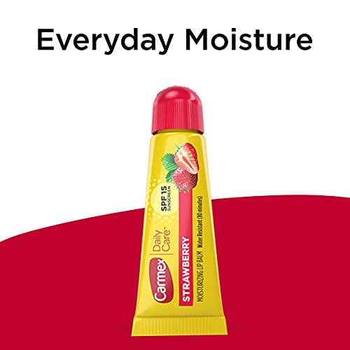 Carmex Daily Care Moisturizing Lip Balm with SPF 15, Strawberry Lip Balm Tubes, 0.35 OZ Each - 3 Count (Pack of 2)