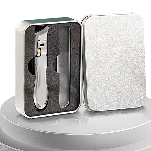 Smasener Nail Clippers Set, Ultra Sharp Sturdy Fingernail and Toenail Clipper Cutters with Visibly Tin Case for Men, Women & Seniors, Silver