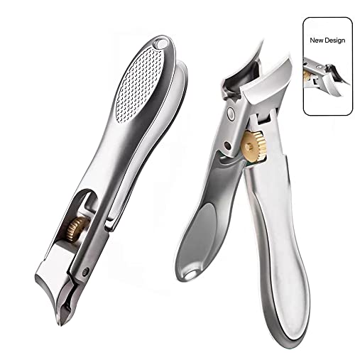 Smasener Nail Clippers Set, Ultra Sharp Sturdy Fingernail and Toenail Clipper Cutters with Visibly Tin Case for Men, Women & Seniors, Silver