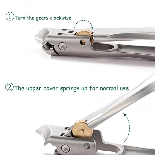 Smasener Nail Clippers Set, Ultra Sharp Sturdy Fingernail and Toenail Clipper Cutters with Visibly Tin Case for Men, Women & Seniors, Silver