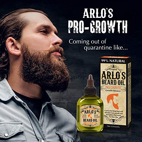 Arlo's 5-PC Mens Premium Beard Grooming Kit w/ Tea Tree Beard Oil 2.5oz -Beard Oil, Beard Brush, Beard Comb, Beard Scissors & Carry Bag