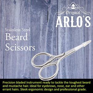 Arlo's 5-PC Mens Premium Beard Grooming Kit w/ Tea Tree Beard Oil 2.5oz -Beard Oil, Beard Brush, Beard Comb, Beard Scissors & Carry Bag