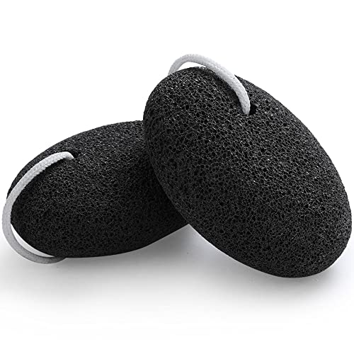 2PCS Natural Foot Pumice Stone for Feet, Borogo Lava Pedicure Tools Hard Skin Callus Remover for Feet and Hands - Remove Dead Skin, Heels, Elbows